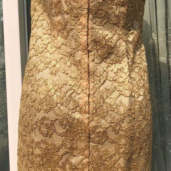 Vintage 90s Gold Lace Tina Hagen Dress Petite - Etsy
