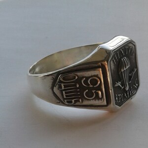 Military Airborne Rings Mens Signet 925 Sterling Silver Paratrooper ...