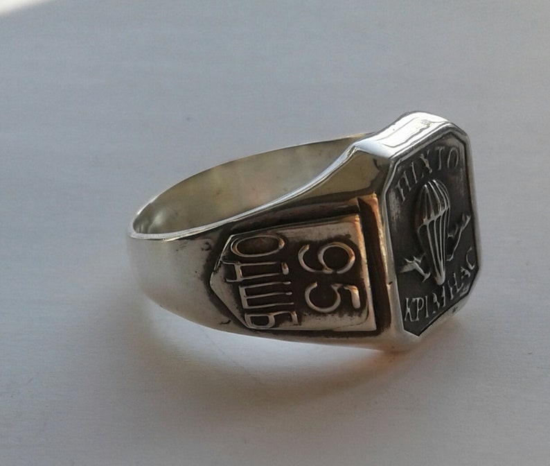 Military Airborne Rings Mens Signet 925 Sterling Silver Paratrooper ...