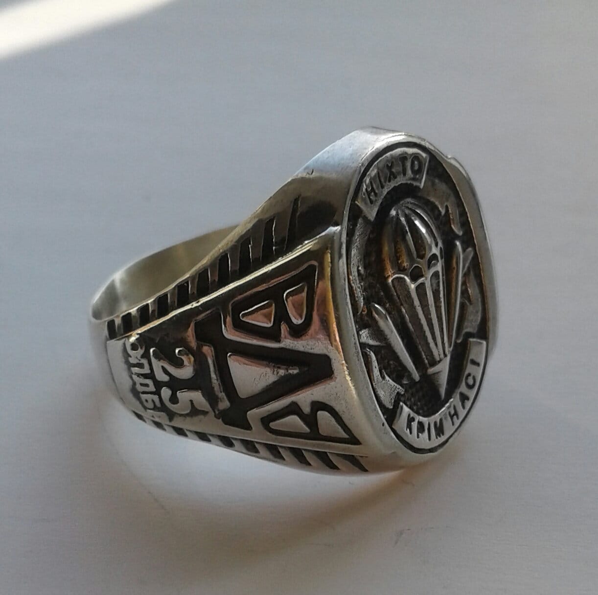 Military Airborne Rings Mens Signet 925 Sterling Silver Paratrooper ...