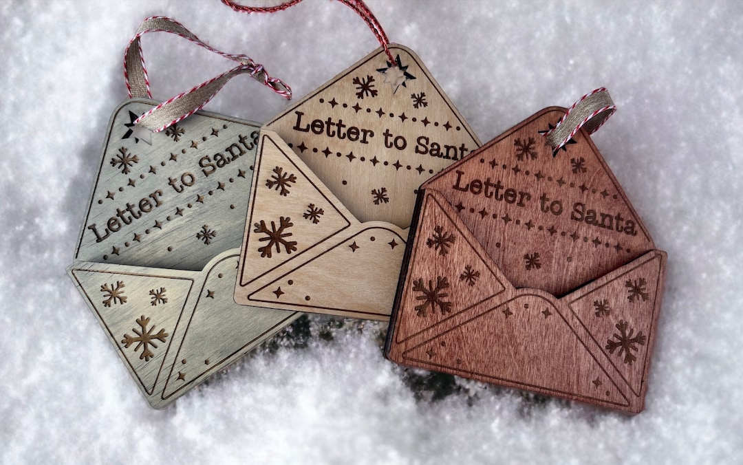 Letters to Santa Wooden Gift Card Christmas Ornament, Handmade ...