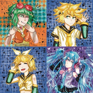 Vocaloid Characters - 4" X 4" Art Print - Etsy