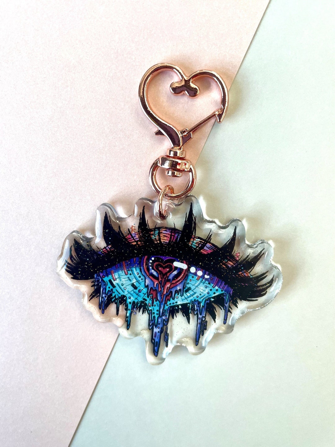 Double Sided Cool Detailed Anime Eyeball - Acrylic Glitter Epoxy ...