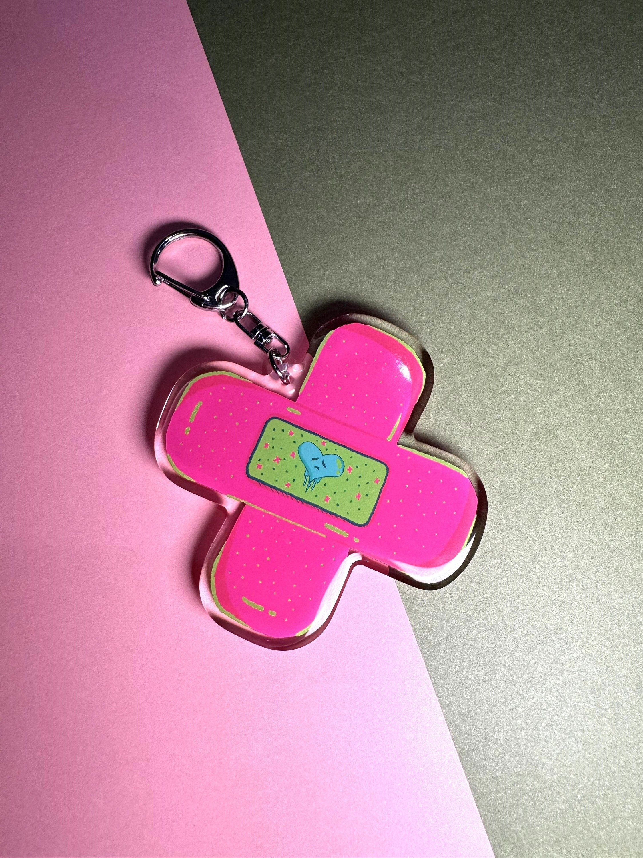 Cute Aesthetic Band-aid - Double Sided Acrylic Epoxy Keychain - Etsy
