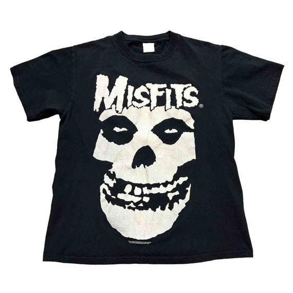Y2k Vtg 2002 Misfits Black White Skull Face Big Logo … - Gem