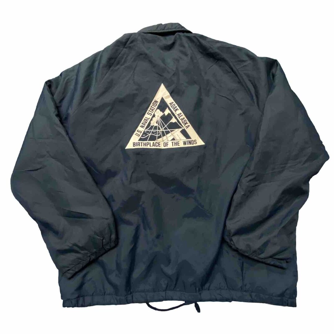 Vtg 80's Us Naval Station Adak Alaska Blue Coach Windbreaker Jacket ...