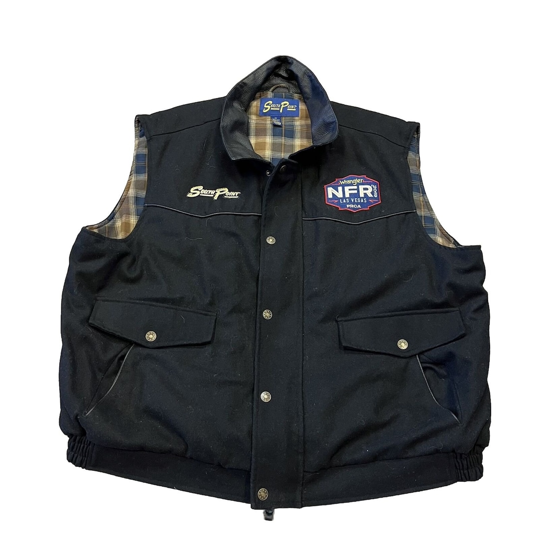 2019 Wrangler Nfr South Point Wool Vest 3xl Black Leather - Etsy