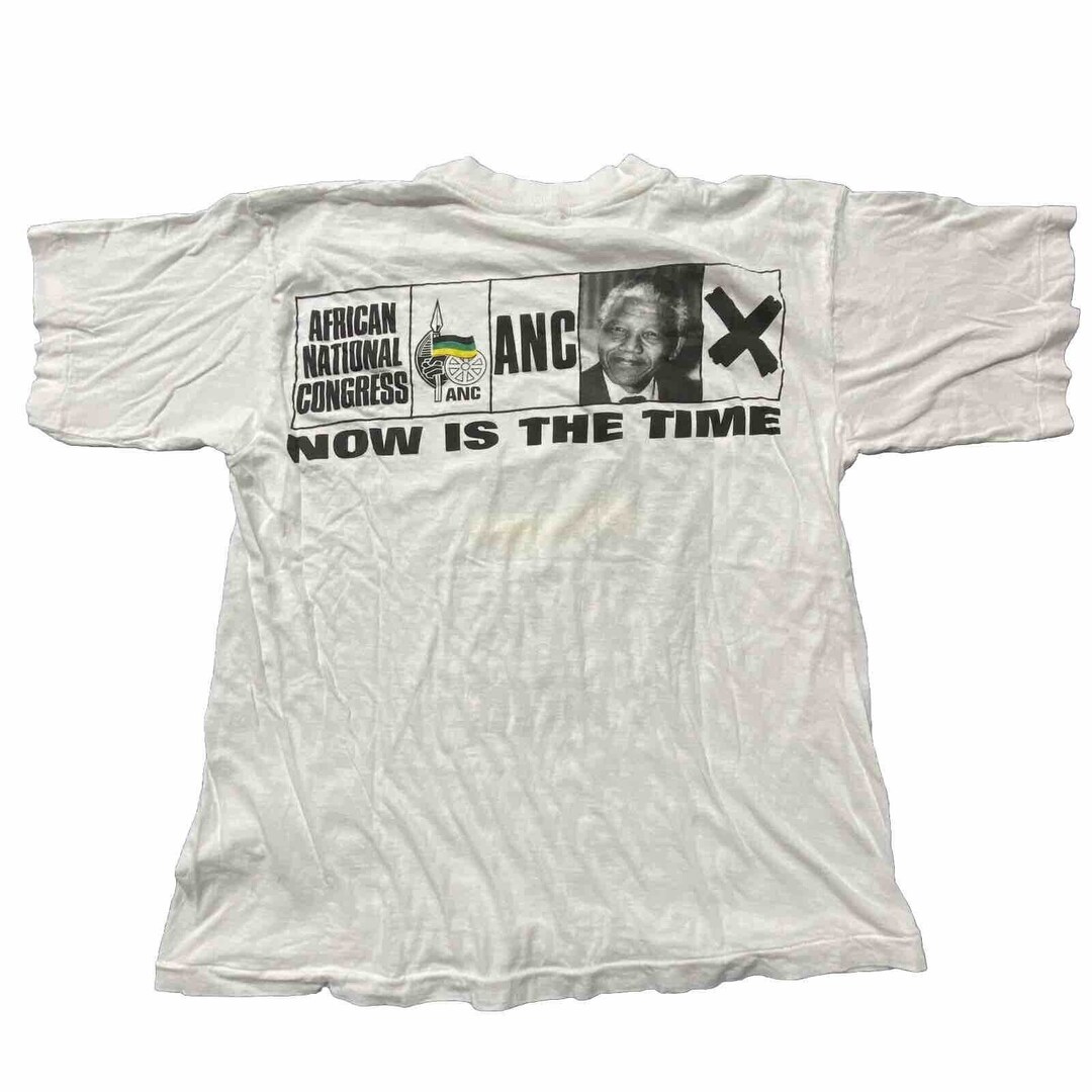 Vtg 90's Nelson Mandela Anc African National Congress White T-shirt ...