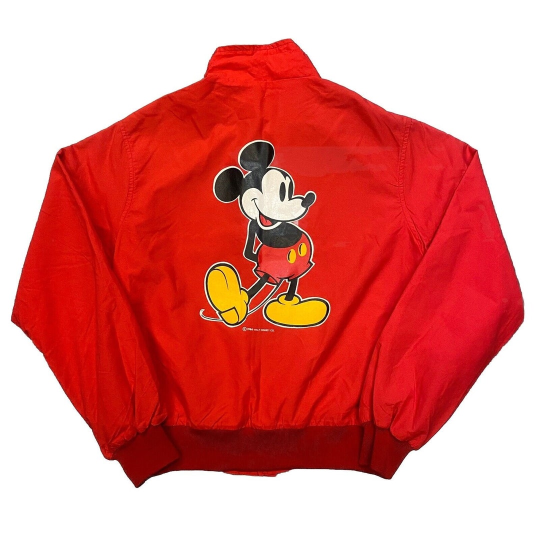 Vtg 1986 Chalk Line Classic Disney Mickey Mouse Red Windbreaker Jacket ...