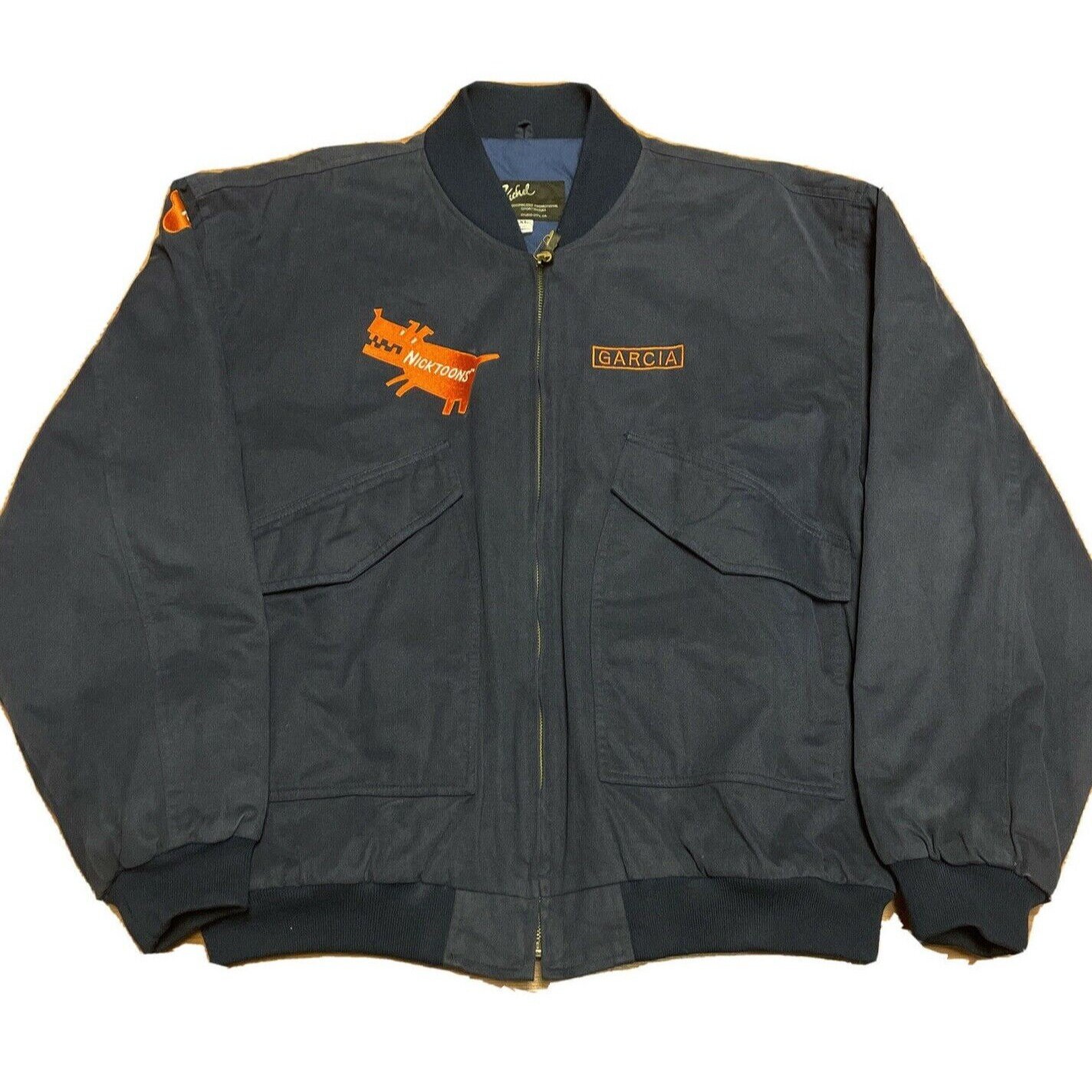 Vtg Nickelodeon Nicktoons Blue Cast Crew Only Jacket Animation Coat Xl ...