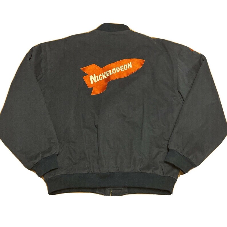 Vtg Nickelodeon Nicktoons Blue Cast Crew Only Jacket Animation Coat Xl ...