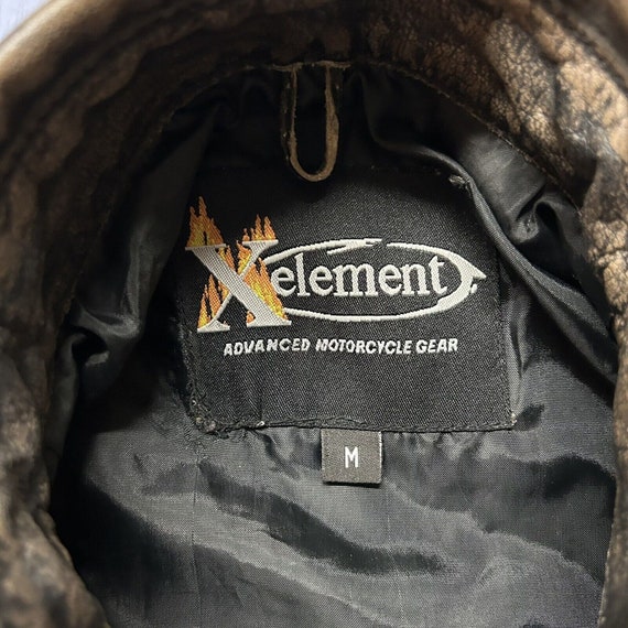 Xelement Black Brown Leather Motorcycle Jacket Coat M… - Gem