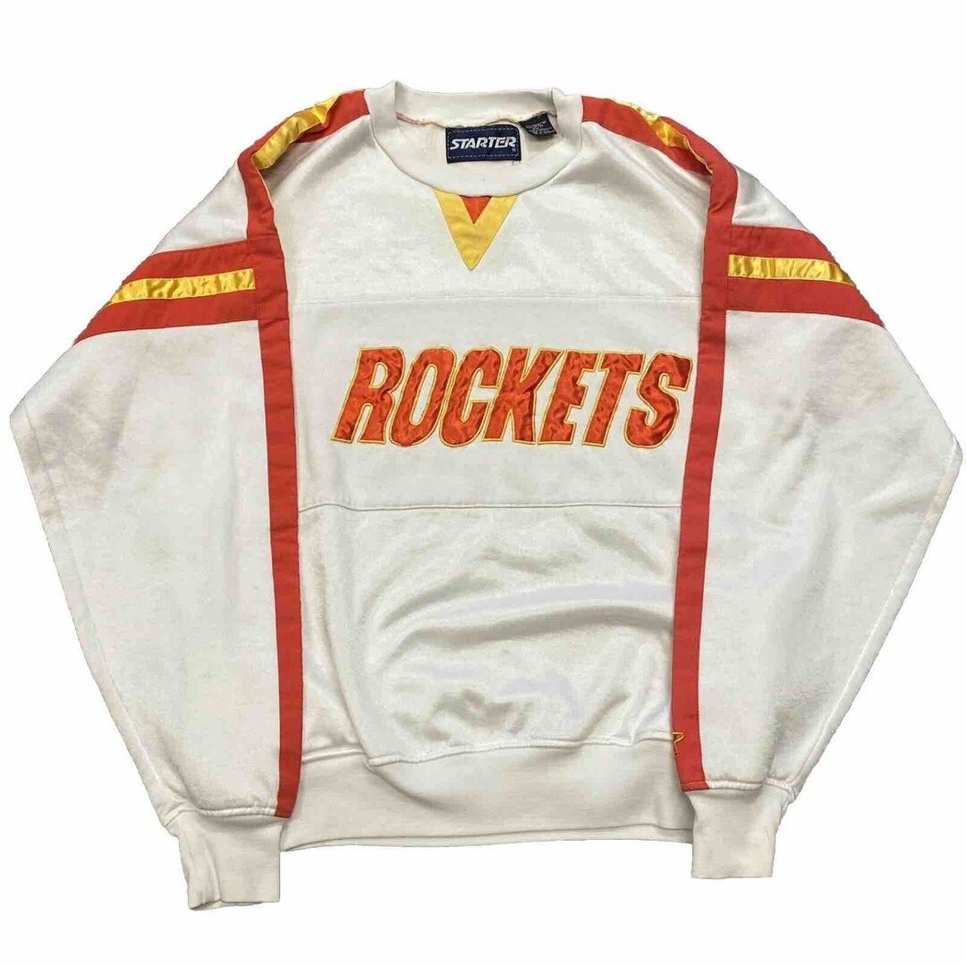 Vtg 80's Starter Houston Rockets White Pullover Sweatshirt Crewneck L ...