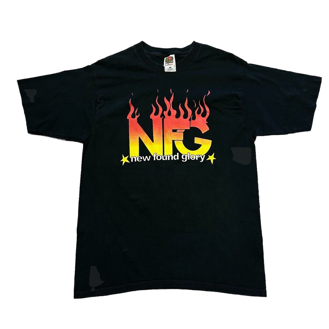 Y2k New Found Glory Nfg Black Band Concert T-shirt Sz M Flames 36 - Etsy