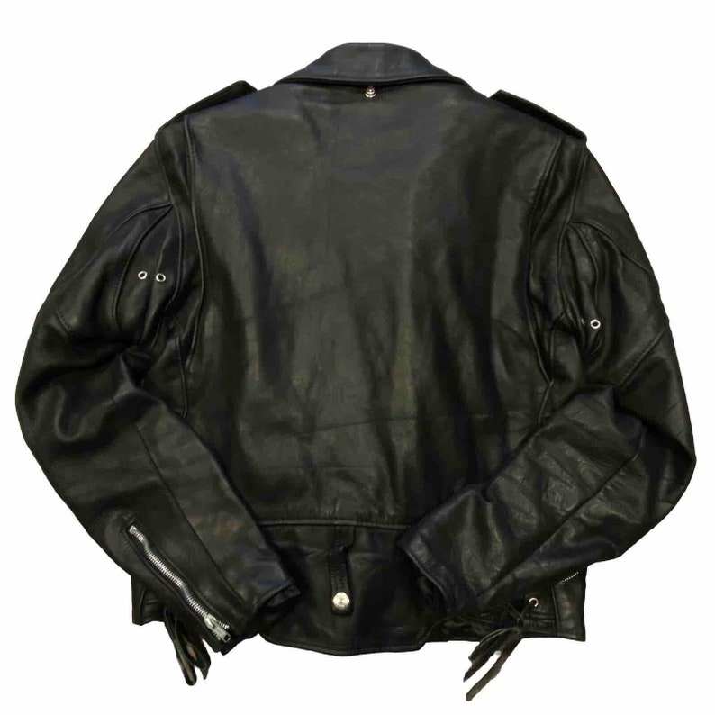 Vtg Schott Perfecto Black Leather Motorcycle Jacket Sz 38 Usa Fur Liner ...