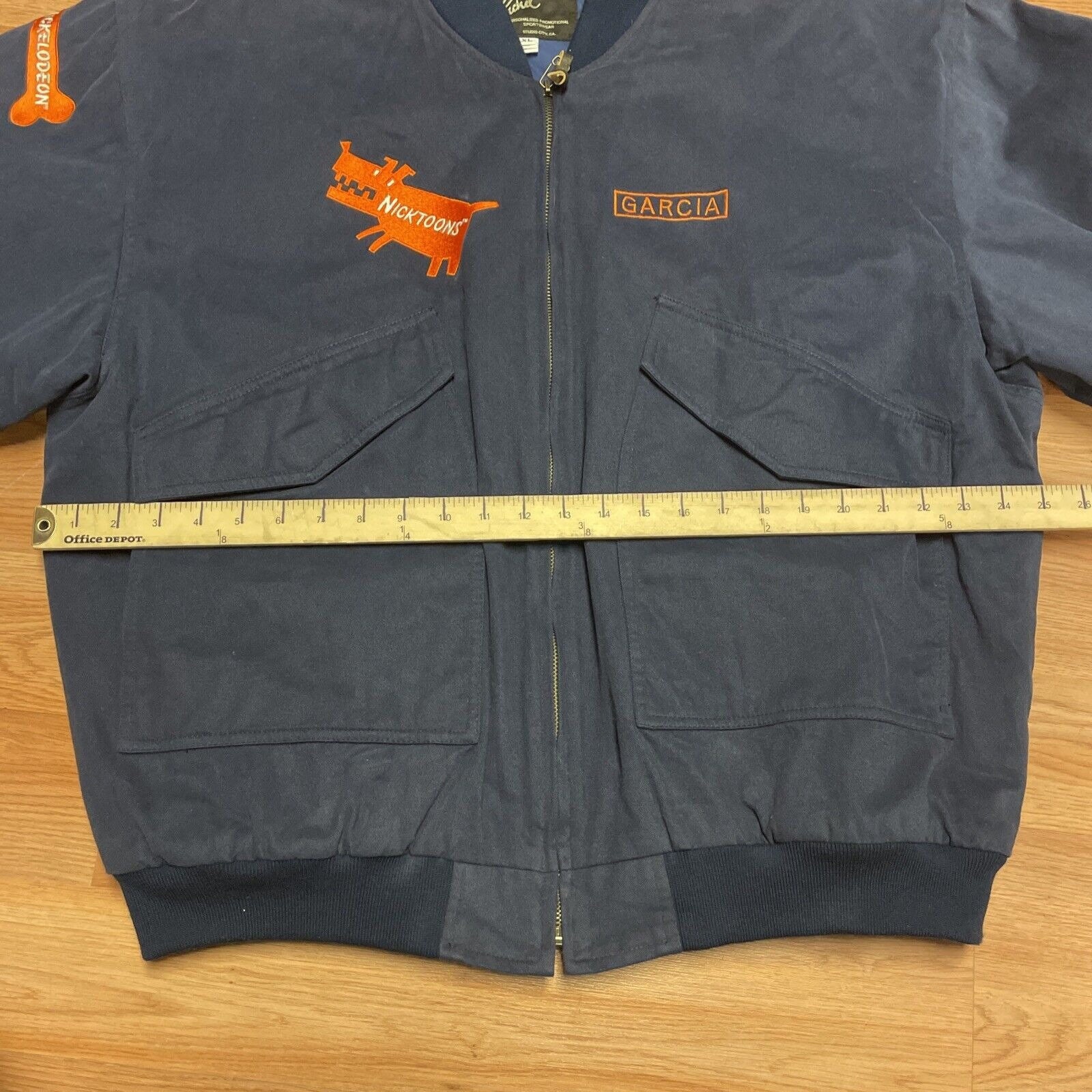 Vtg Nickelodeon Nicktoons Blue Cast Crew Only Jacket Animation Coat Xl ...