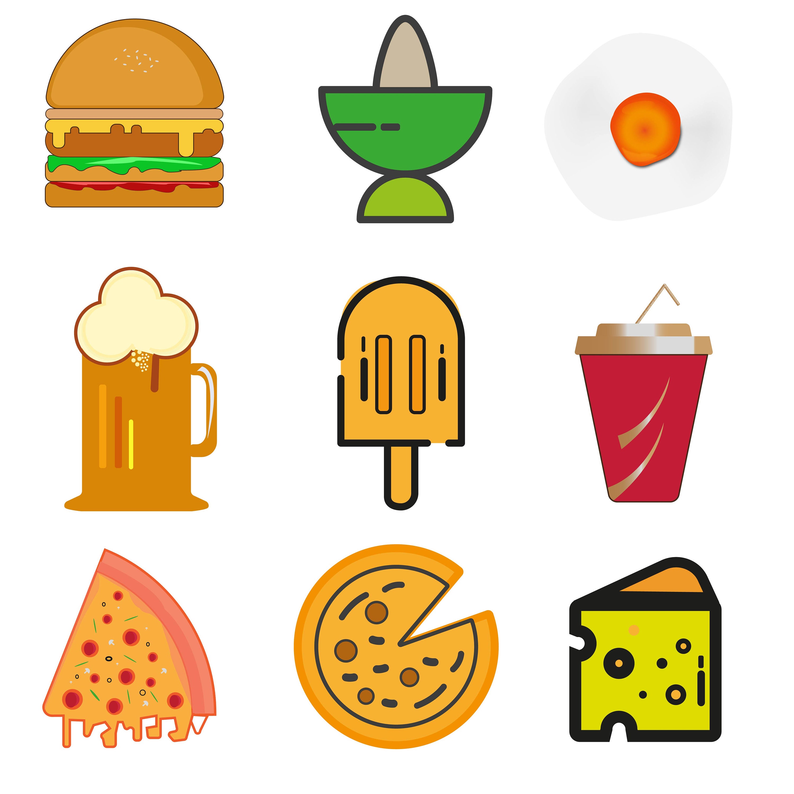 Junk Food, Fast Food Vectors Clipart Icon Illustrations Fast Food PNG ...