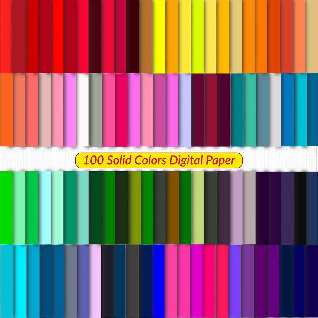 100 Plain Solid Colors Digital Paper Backgrounds Instant Download - Etsy