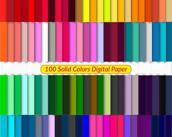 100 Plain Solid Digital Paper, 100 Pieces, 12 X 12, 300 Dpi High ...