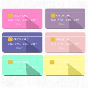 30 Credit Card / Debit Card Clip Art Bank Stickers, Printable PNG Files ...