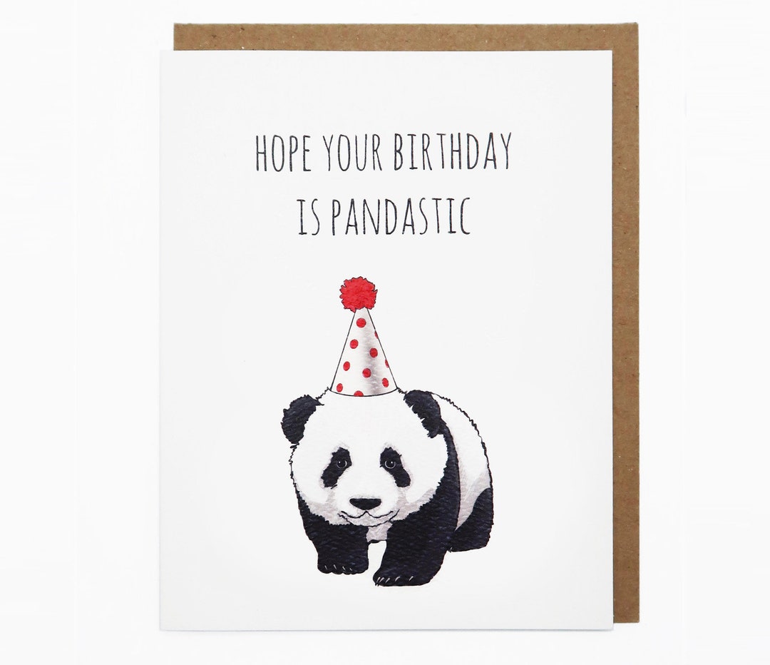 Happy Birthday Karte, Panda Karte, Karte für Ihn, Geburtstagsmütze ...