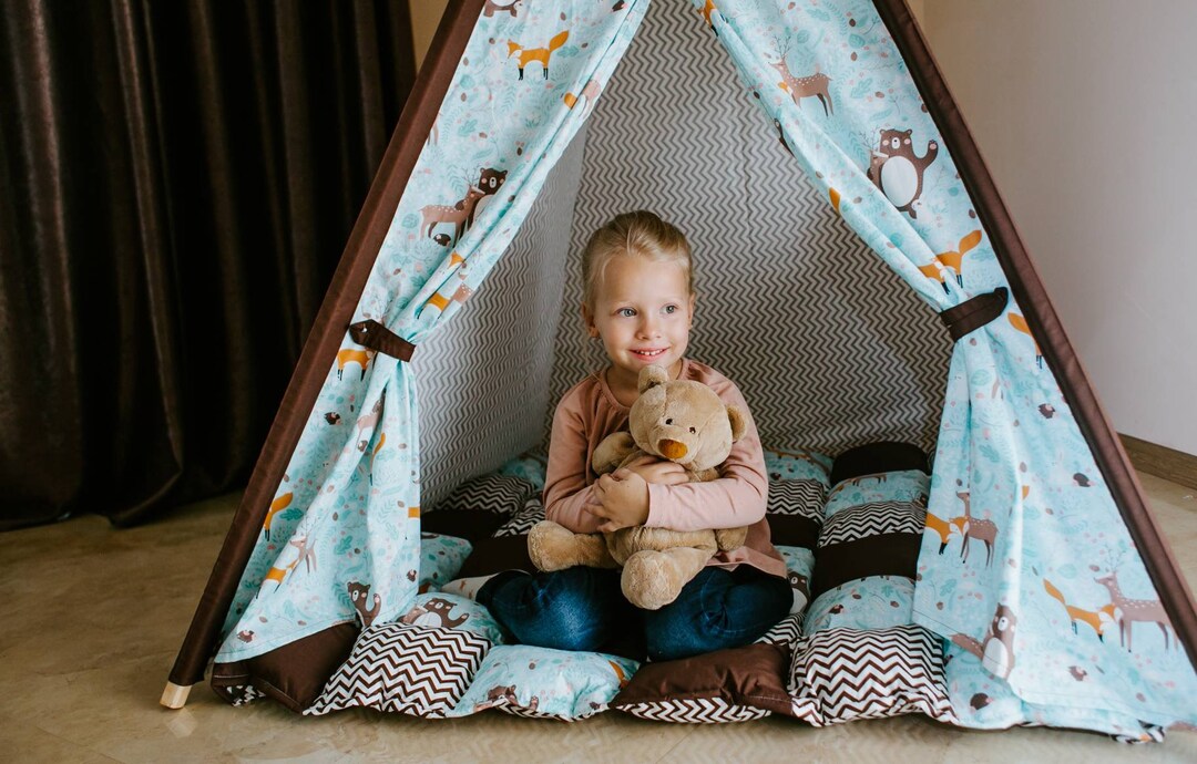 Kid Teepee Tent With Woodland, Indoor Tipi, Playhouse for Babies ...