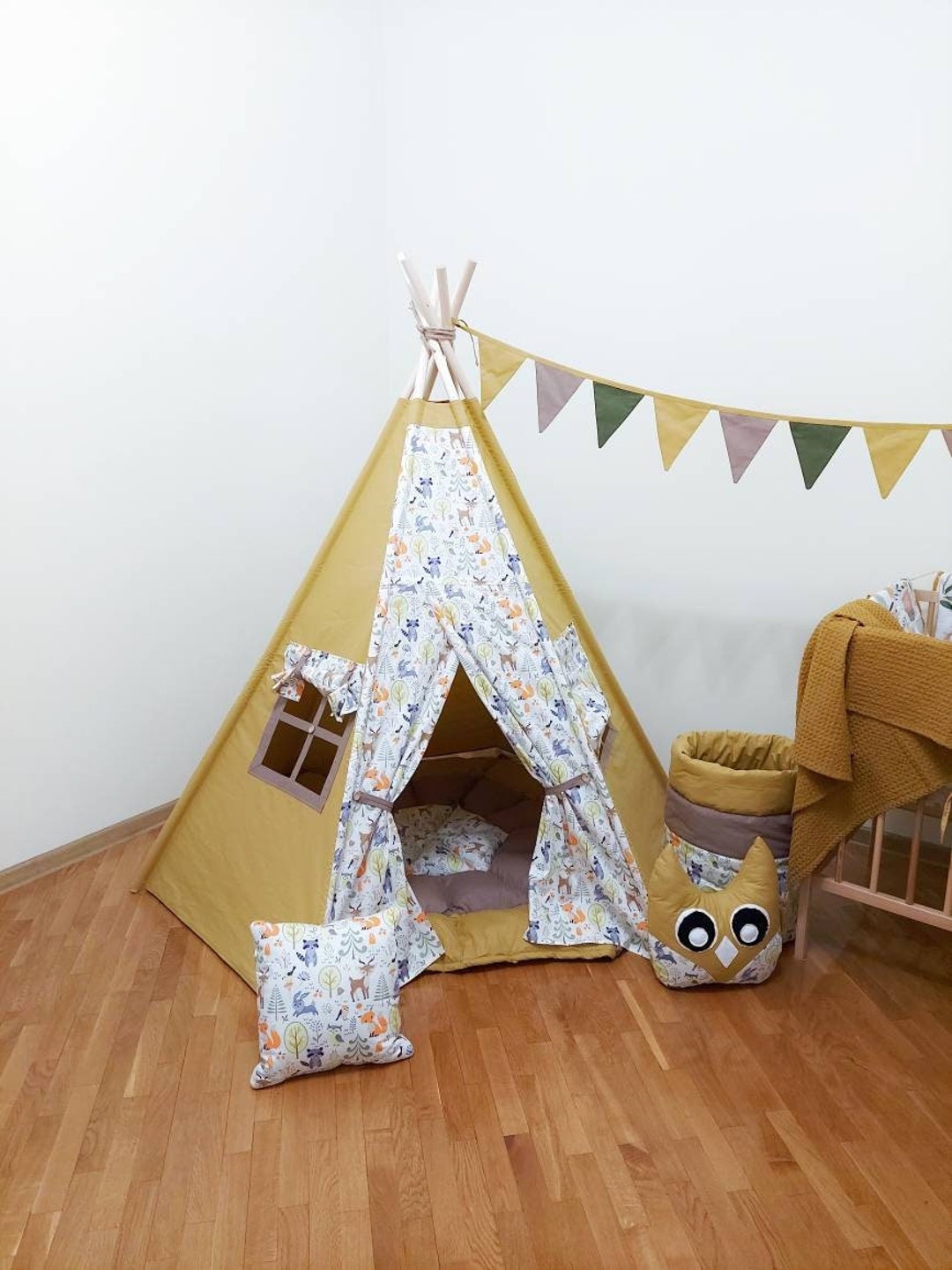Bosque tipi para niños con 6 postes, casa de juegos para niños, tienda ...