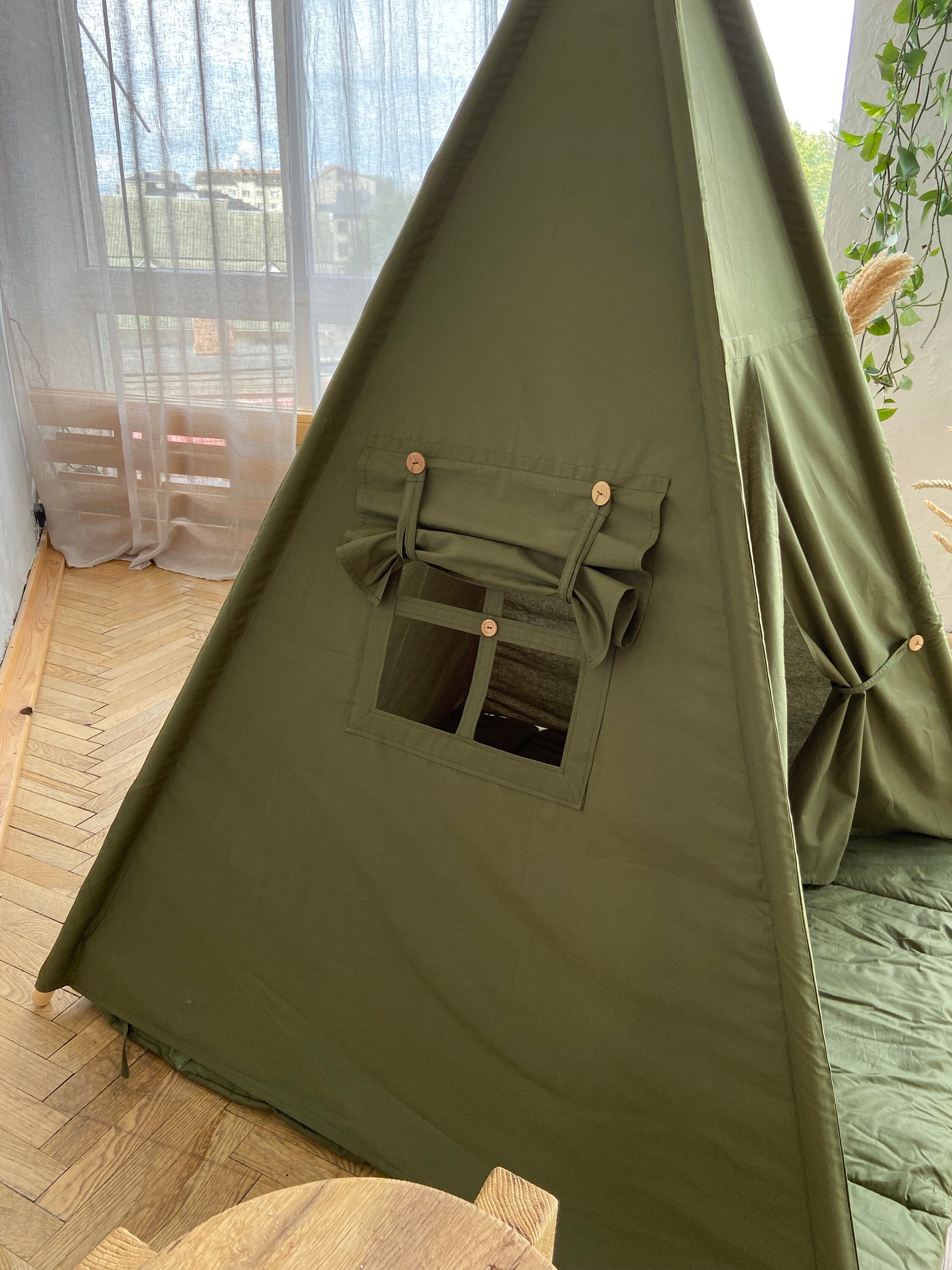 Green Teepee Tent With Mat Tipi for Kids Teepee Forest for - Etsy