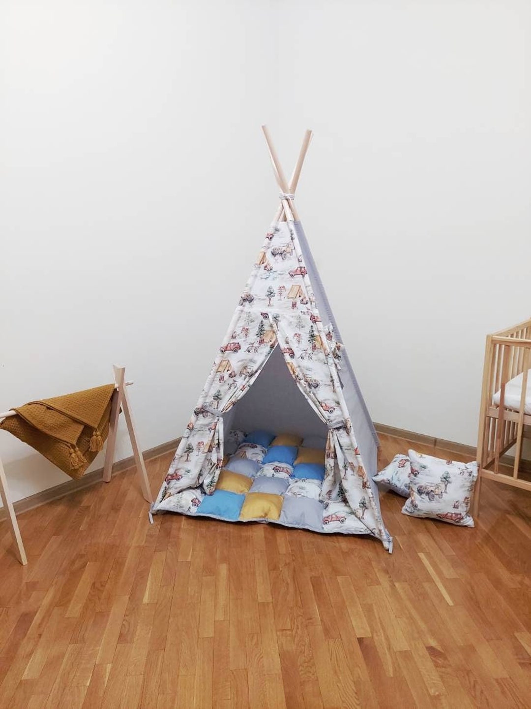 Teepee With Jeep for Boys, Indoor Teepee Tent, Woodland Design in Tipi ...