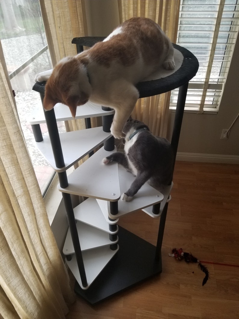 Cat Tree 9 Step Spiral Cat Ladder Cat Stairs With Cat Perch Etsy