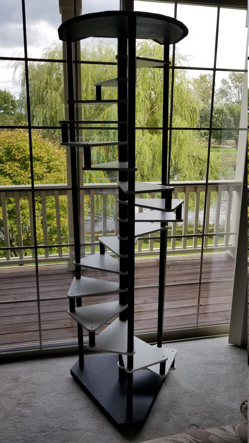Cat Tree 9 Step Spiral Cat Ladder Cat Stairs With Cat Perch Etsy