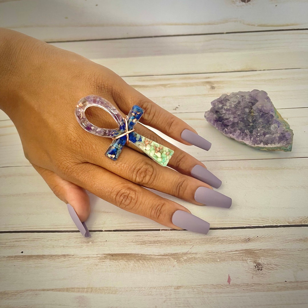 Spiritual Chakras Ankh Ring - Etsy