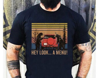 Hey Look A Menu Shirt Funny Camping Shirt Bear T-shirt - Etsy
