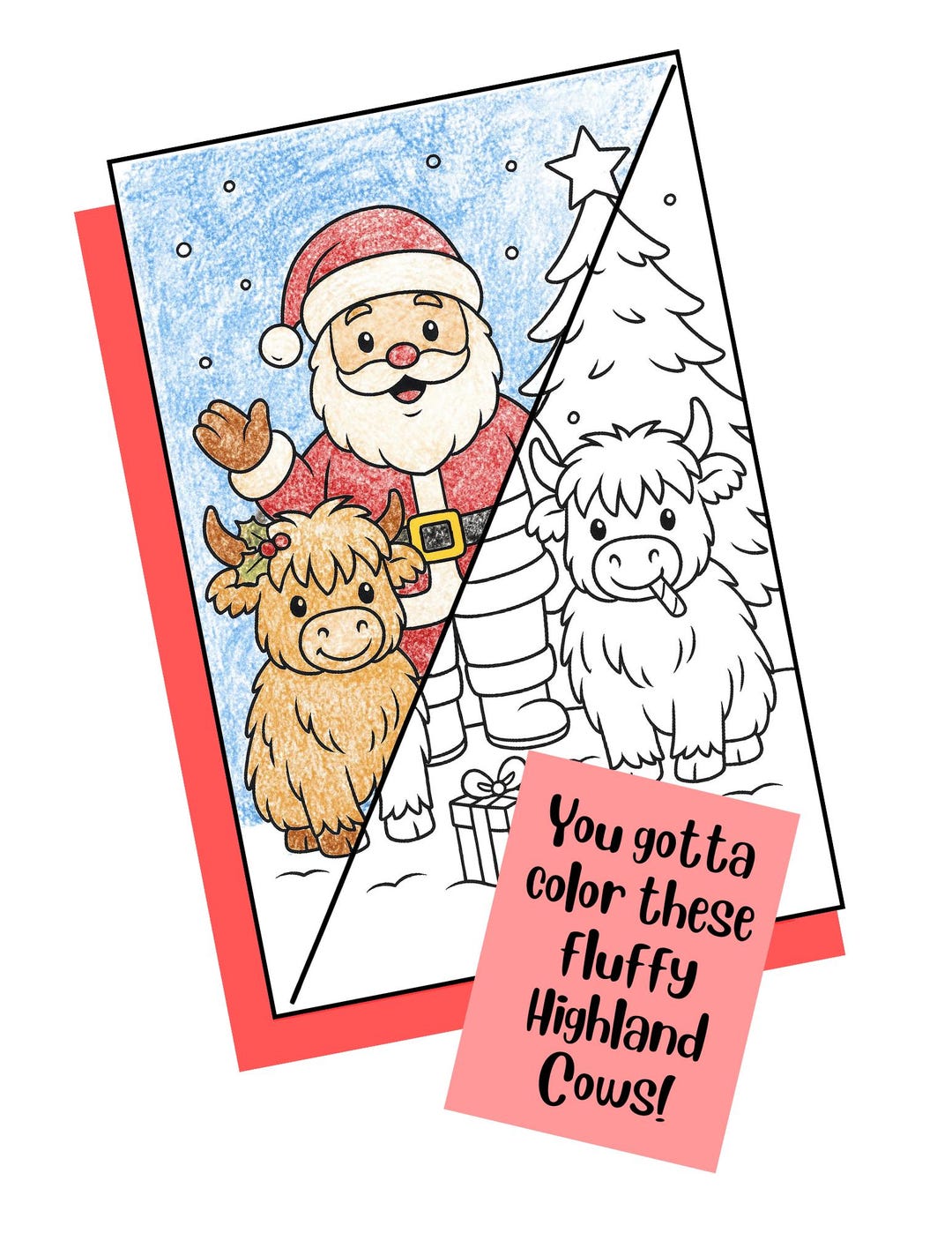 25 Christmas Cow Coloring Pages, Digital Instant Download, Print at ...