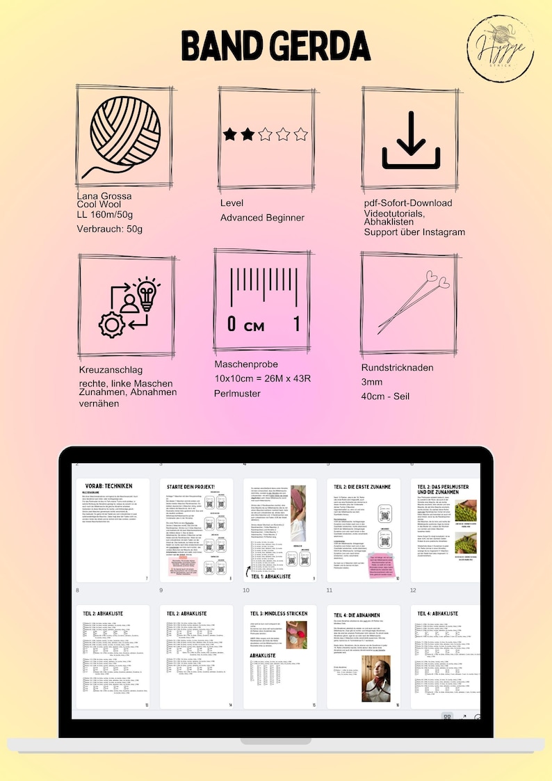 INSTRUCTIONS - GERDA Band - Scarf, Shawl - German - Shawl and Hairband ...