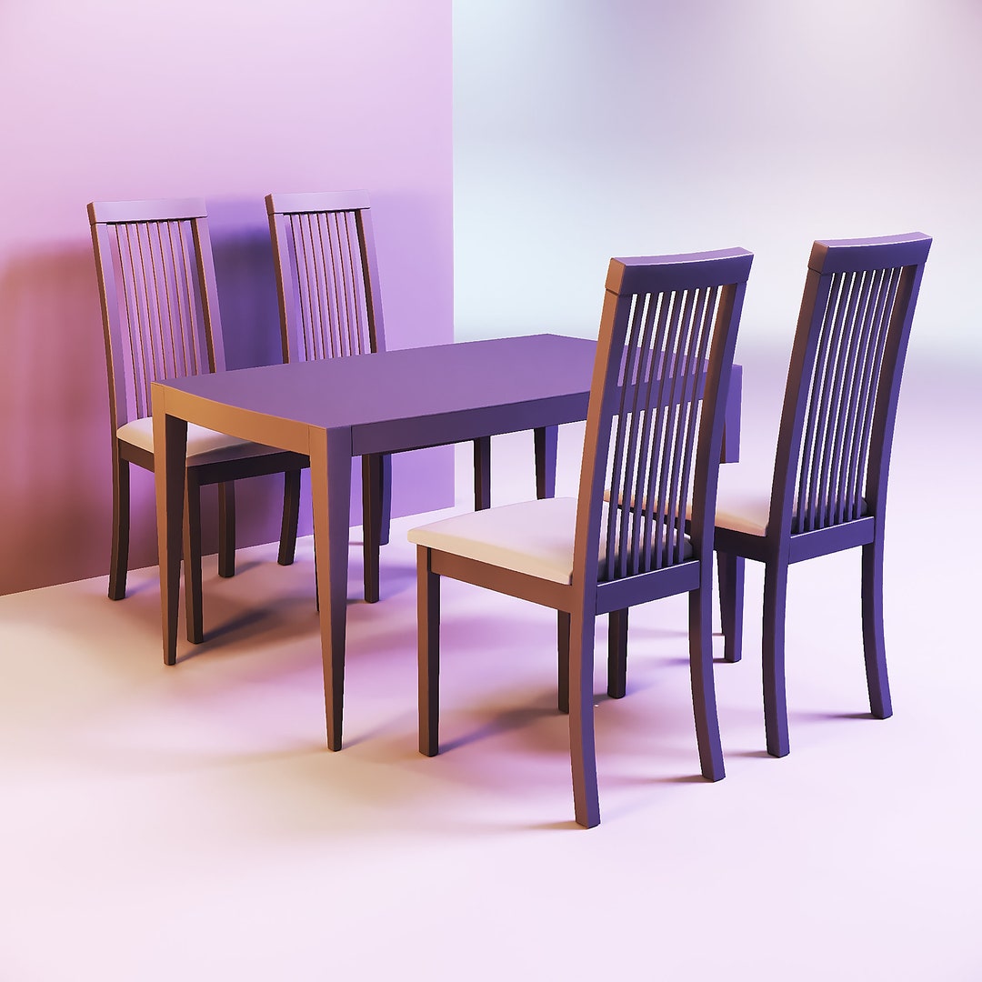 Dining Table and Chairs 3d Printed Stl Files, Gabby Dollhouse Toy ...
