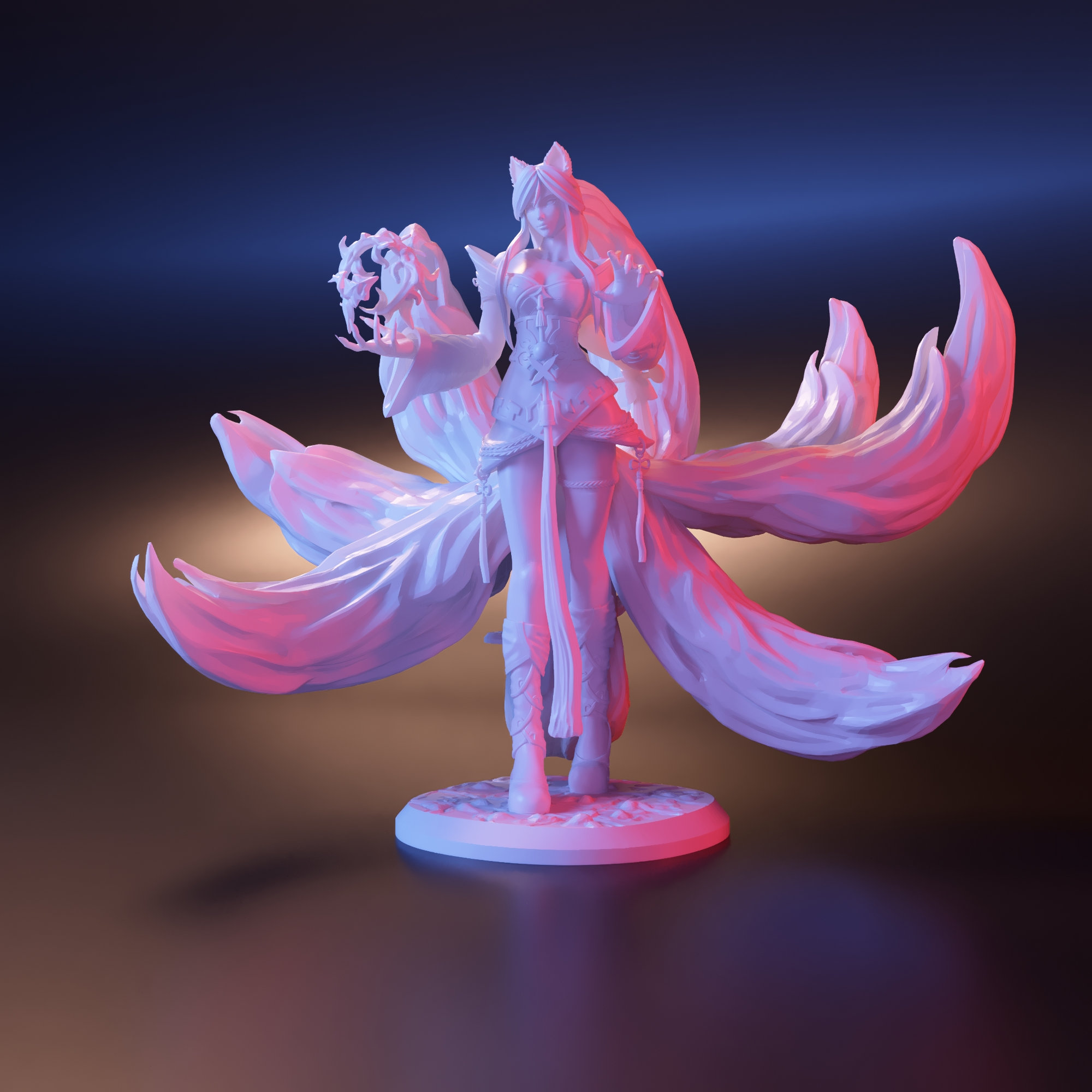 Anime Ahri League of Legends 3d Printed Files Stl, Digital Print Set ...