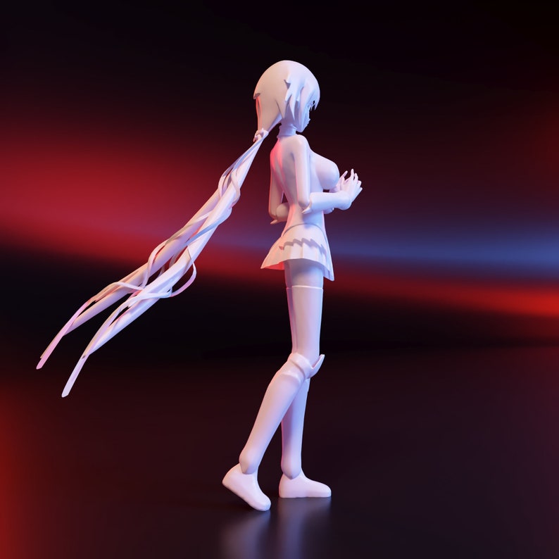 Anime Girl 3d Printed Files Stl, Digital Print Set Character Commission ...