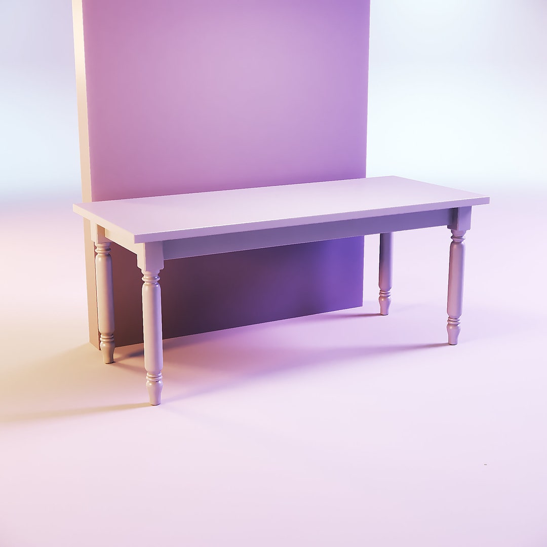 Miniature Farmhouse Style Table 3d Printed Stl Files, Doll House ...
