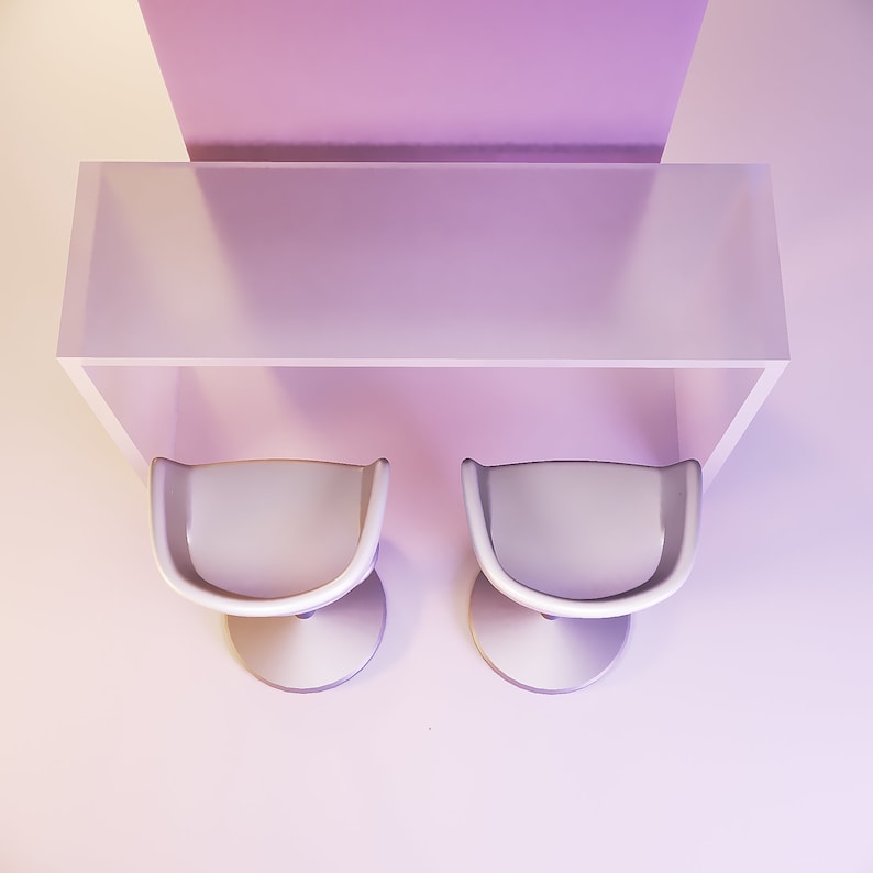 Bar Chair and Bar Counter 3d Printed Stl Files Gabby - Etsy