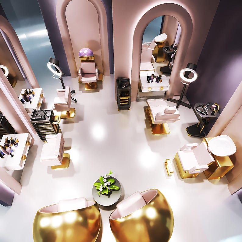 1:12 Scale Dollhouse Miniature Spa Set STL File, Luxury Beauty Salon ...