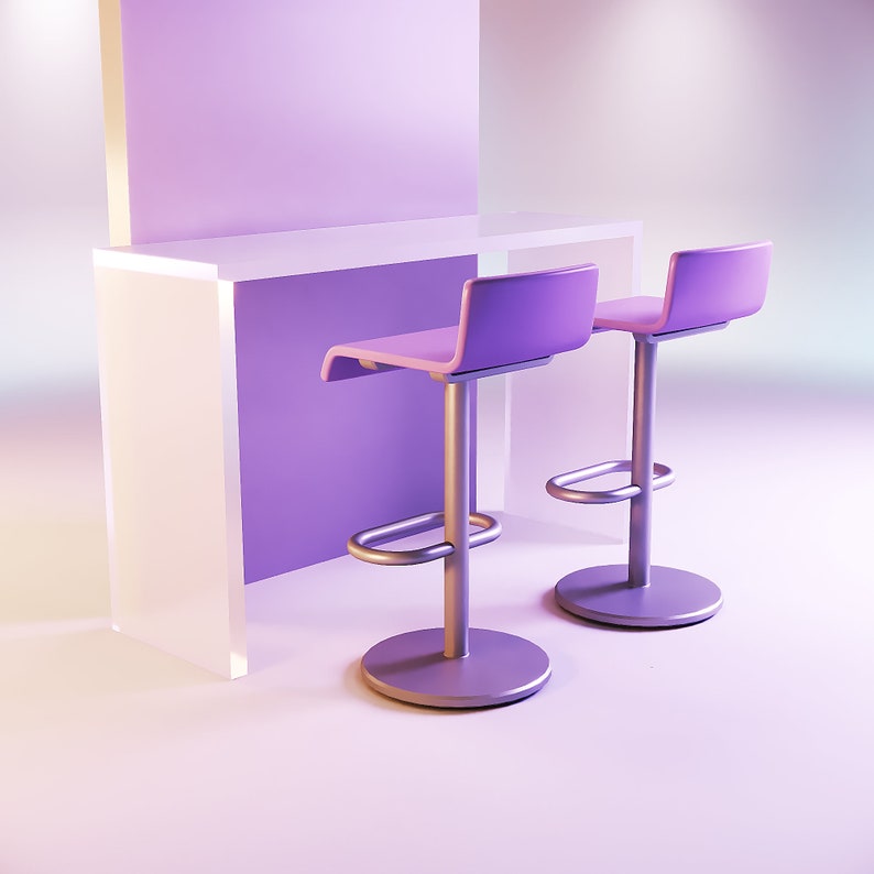 Bar Chair and Bar Counter 3d Printed Stl Files Gabby - Etsy UK