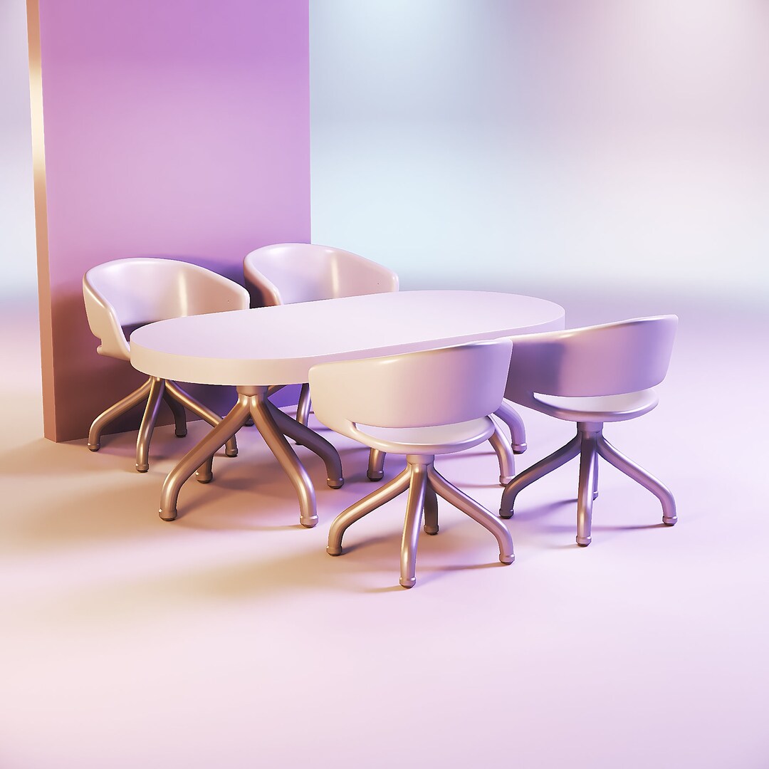 Table and Chairs 3d Printed Stl Files, Gabby Dollhouse Toy Dining Table ...