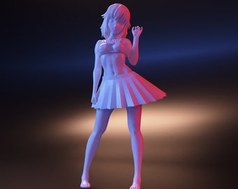 Anime Girl 3d Printed Files Stl Digital Print Set Character - Etsy