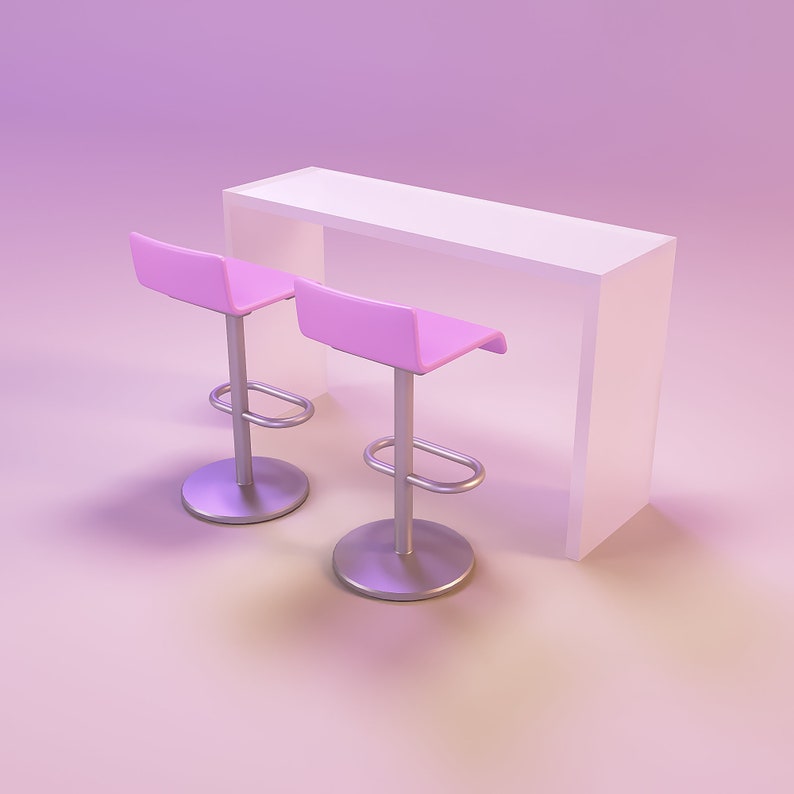Bar Chair and Bar Counter 3d Printed Stl Files Gabby - Etsy UK