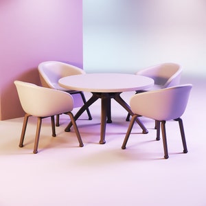 Doll Table and Chair 3d Printed Stl Files, Dollhouses for Adult ...