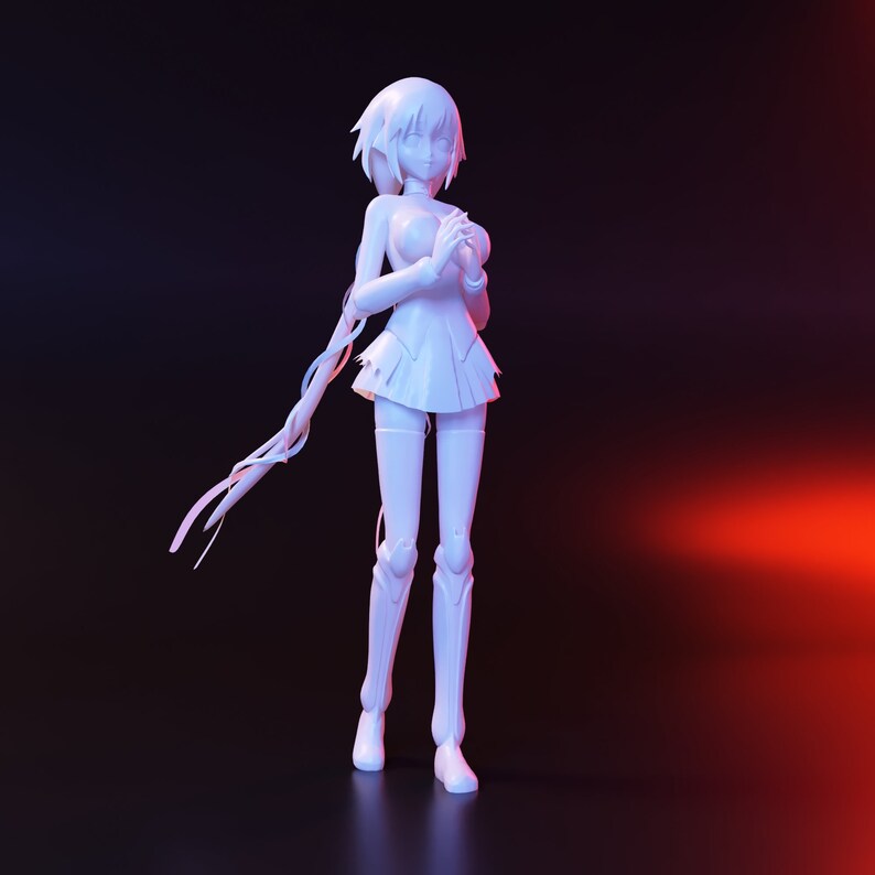 Anime Girl 3d Printed Files Stl, Digital Print Set Character Commission ...