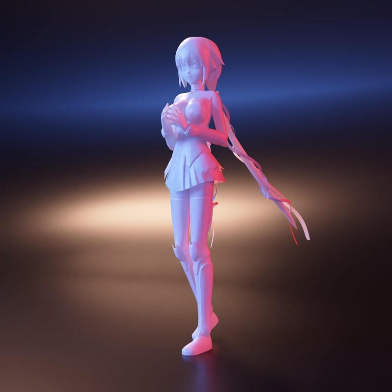 Anime Girl 3d Printed Files Stl Digital Print Set Character Commission