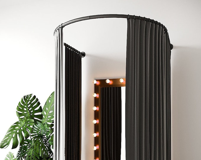 Changing Room Curved Fitting Curtain Rods Handmade Black and - Etsy