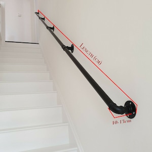 Industrial Vintage Stair Handrail - Rustic Cast Iron Bannister With ...